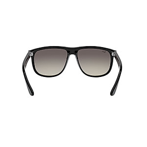 Ray-Ban RB4147 Boyfriend Square Sunglasses, Black/Grey Gradient Dark Grey, 60 mm