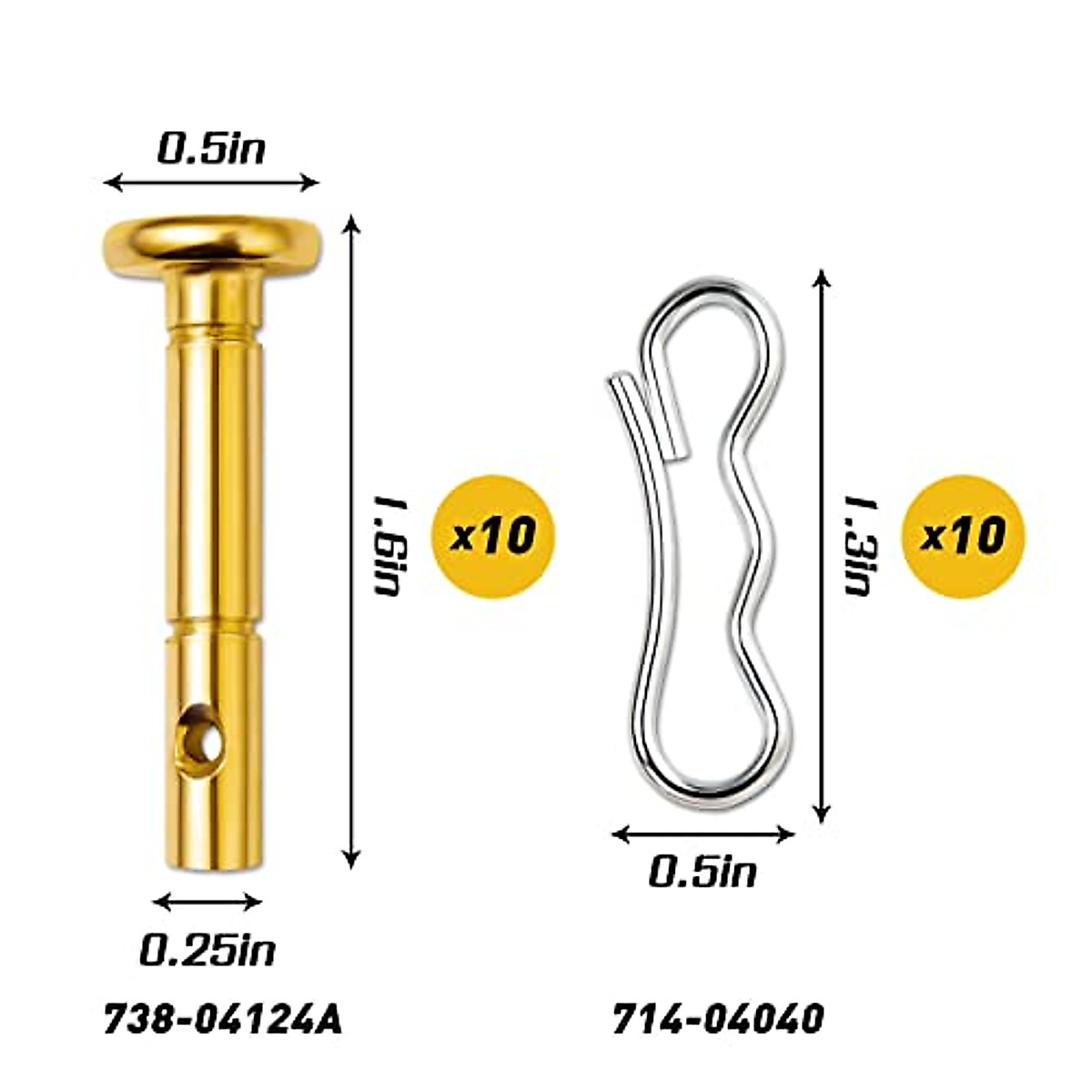 20 Pcs Shear Pins and Cotters Pins for Snowblower - 738-04124 and 714-04040 Replacement Shear Pins Cotters Pins Kits