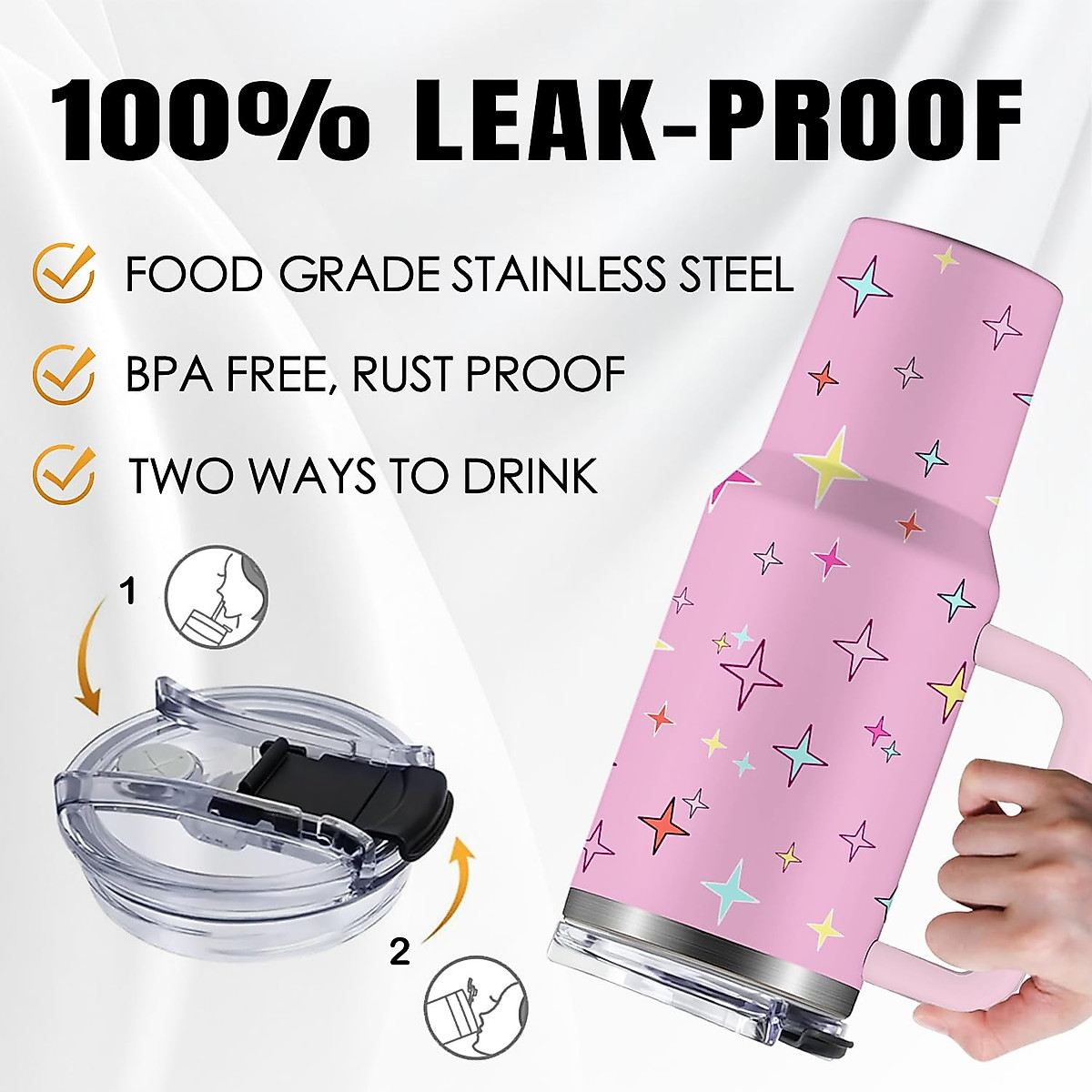 NIAXAUYT Funny Gifts for Women, 40oz Dumpster Tumbler with Handle, Pink Office Desk Accessories, Birthday Christmas Gifts for Coworkers Friends, It's Fine Everything Is Fine Mug