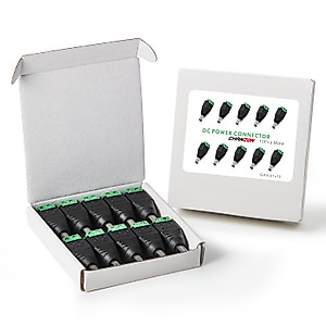 CHANZON 10 Pcs Male 12V 5.5 mm x 2.1 mm DC Power Jack Connector 24V Barrel Plug for CCTV Security Camera Cable Wire Adapter