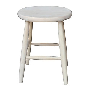 International Concepts 1S-818 18-Inch Scooped Seat Stool, Unfinished