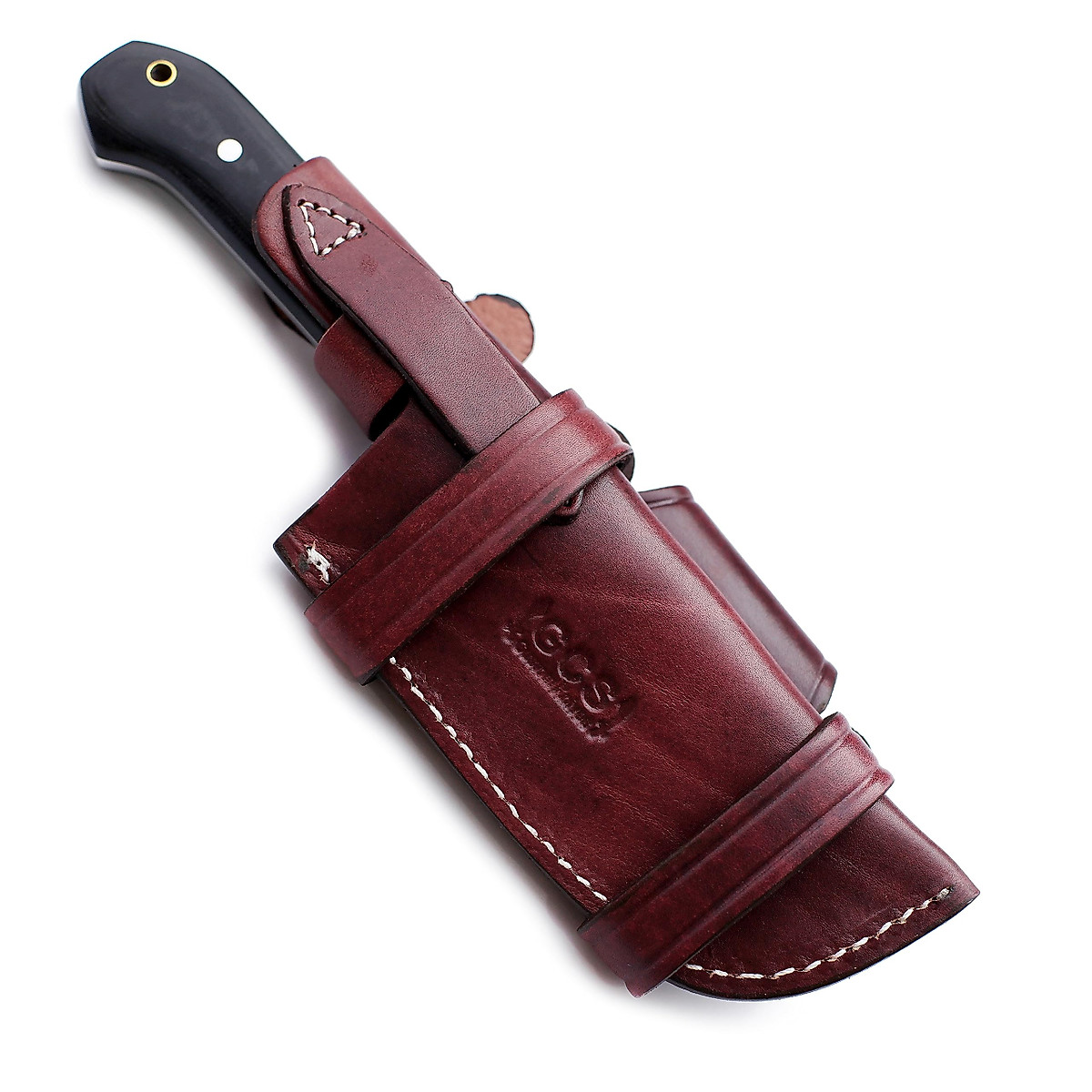 GCS Handmade Micarta Handle D2 Tool Steel Tactical knife Hunting Knife Camp Knife with leather sheath Full tang blade designed for Hunting & EDC GCS 108