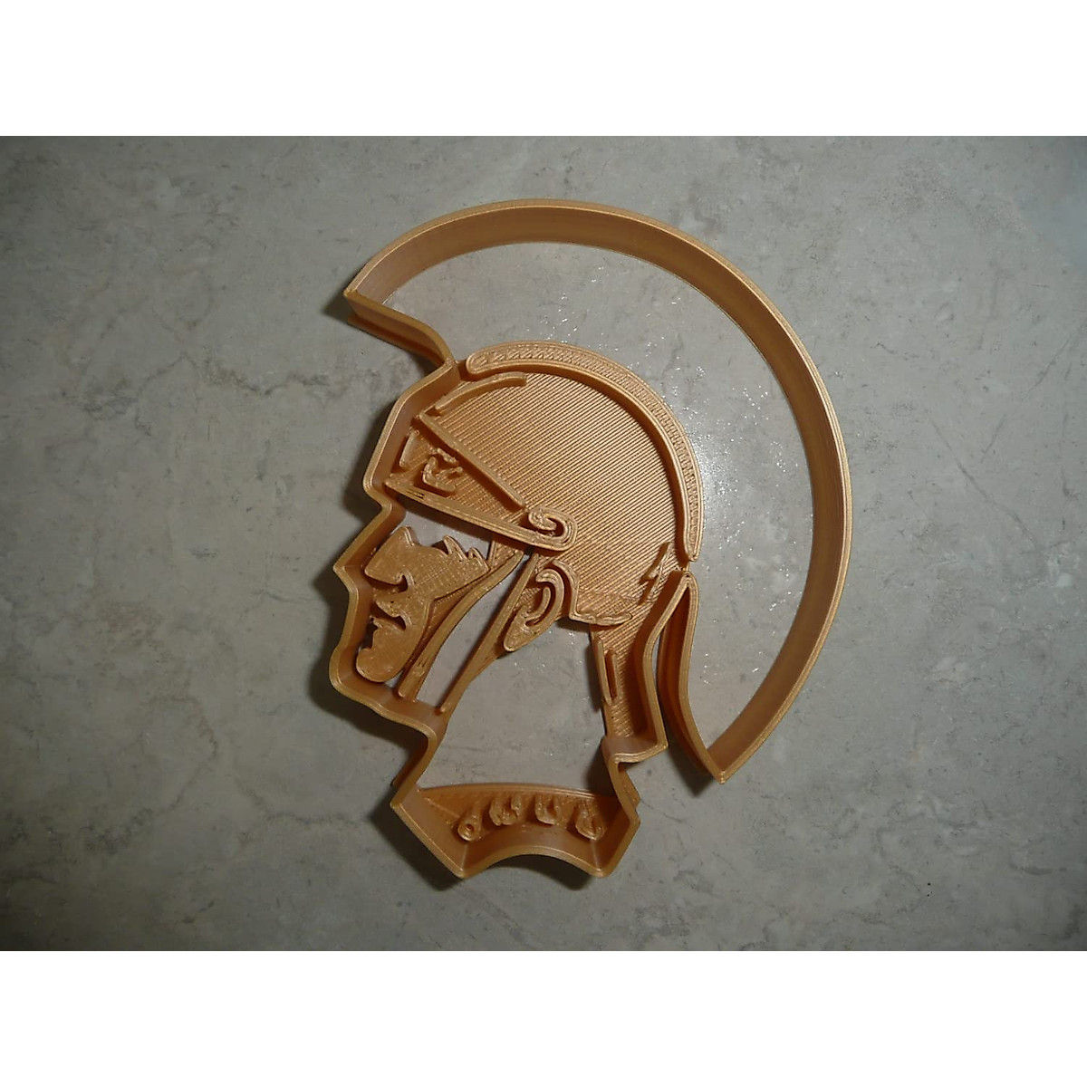 TROJAN HELMET TRADITIONAL STYLE DETAILED COOKIE CUTTER MADE IN USA PR4649 Gold