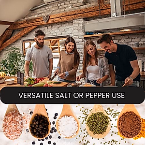 Electric Pepper Grinder Mill - Automatic Quick USB Rechargeable Pepper Grinder with Adjustable Coarseness, One Handed Operated Salt and Pepper Grinder for Kitchen,Restaurant, and BBQ Black