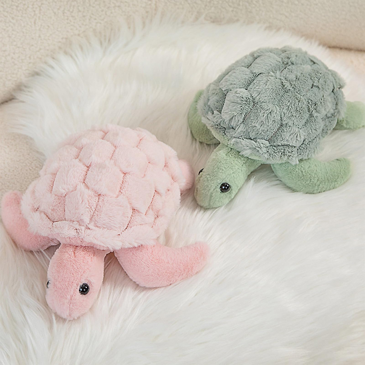 Yoholto Turtle Plush Pillow, Turtle Stuffed Animal, Tortoise Plush Toy, Birthday Holiday Home Decoration for Girls Boys (15 Inch, Pink)