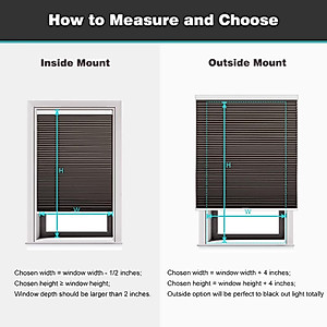 Changshade Cordless Blackout Cellular Shade, Honeycomb Shade with The Diameter of 1.5 inch Honeycombs, Room Darkening Pleated Window Shade for Bedroom, Children Room, 24 inches Wide, Taupe CEL24TP64C