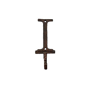 Handcrafted Nautical Decor Rustic Copper Cast Iron Letter I Alphabet Wall Hook 6"