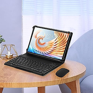 Smart Tablet, 8GB RAM 256GB ROM 1960 X 1080 Resolution WiFi Tablet 5G WiFi Dual Speakers with Keyboard for Game for Reading (US Plug)