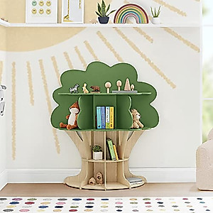 Delta Children Tree Bookcase - Greenguard Gold Certified, Fern Green/Crafted Natural