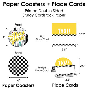Big Dot of Happiness NYC Cityscape - New York City Party Paper Charger and Table Decorations - Chargerific Kit - Place Setting for 8