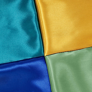 P Pothuiny 60 Inch Wide Gold Satin Fabric by The Yard, Silky Charmeuse Satin Fabric for Bridal Wedding Dress Decor DIY Apparel Crafts, 1 Yard