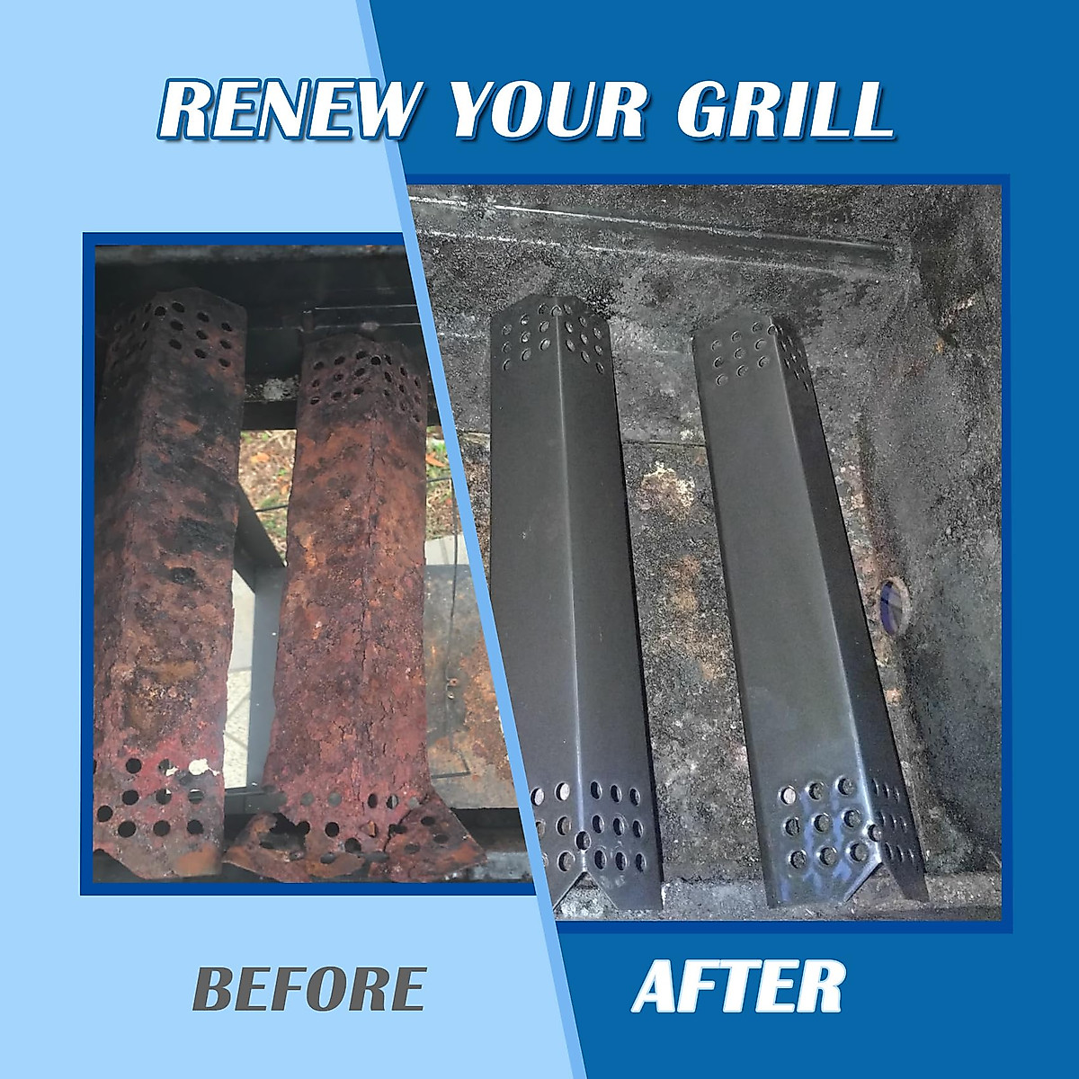 SafBbcue EG Grill Parts Kit for Expert Grill 4 Burner 720-0789H Gas Grill Replacement Parts, Expert 720-0789MB Gas Grill Parts, Grills Coking Grates, Heat Plates Flame Tamer, Burner Tubes, Heavy Duty