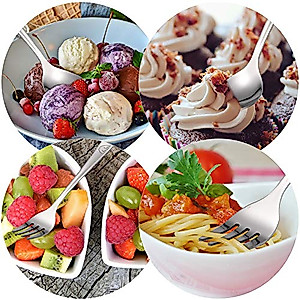 8 Pieces Kids Utensils Stainless Steel Kids Toddler Flatware Kids Spoon and Fork Set Includes 4 Spoon and 4 Fork with Smile Mirror Polished for Children Daily Use Preschooler (Silver)