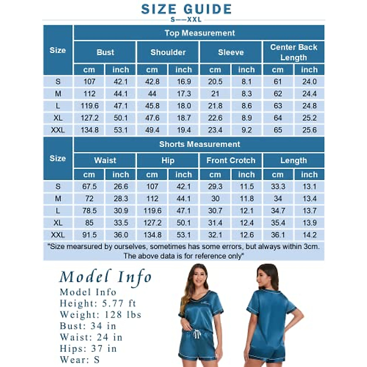 Ekouaer Women Silk Pajama Sets Loose V Neck Two Piece Satin Pjs Sets Short Sleeve Luxury Silky Nightwear Black XL