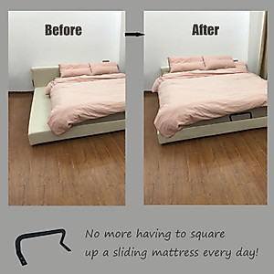 GYGhaoho 3 Pcs Black Mattress Retainer Bar, Keep Mattress Topper from Sliding, Stopper to Prevent Sliding Holder in Place, Anti Slip Mattress Gripper, Soft Bed Mattress Handle Bracket