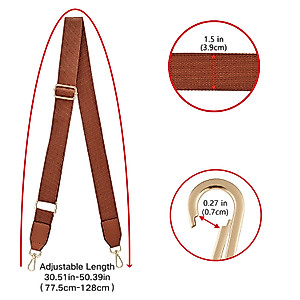 DEVPSISR Wide Shoulder Purse Strap Replacement Adjustable Belt Canvas Bag Crossbody Handbag (Leather Buckle-Coffee)
