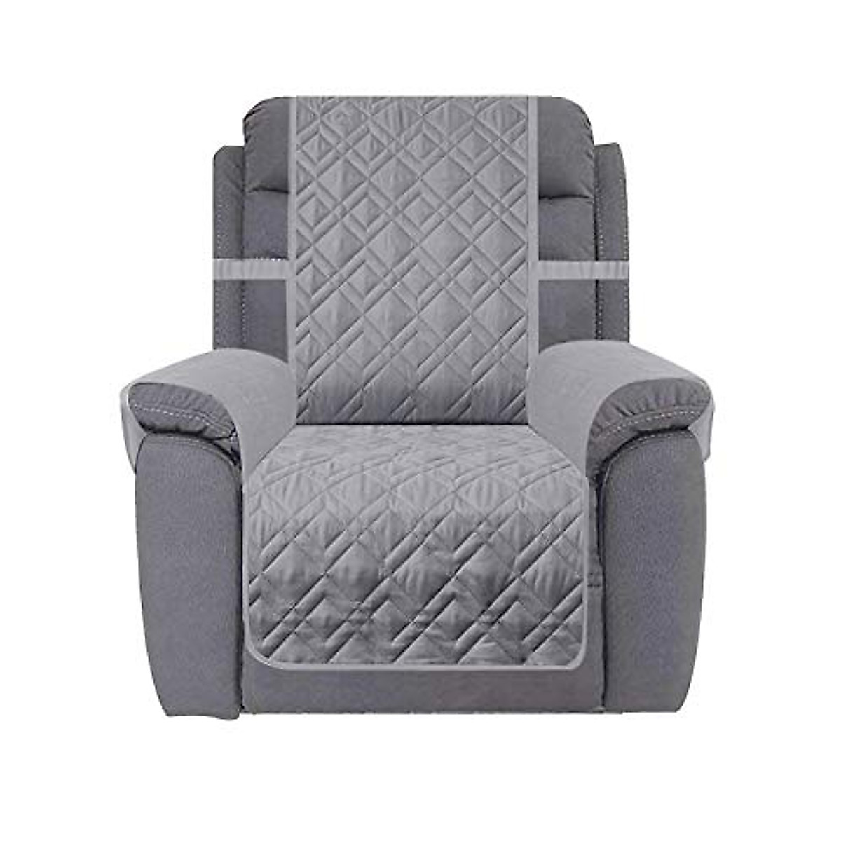 Ameritex Waterproof Nonslip Recliner Cover Stay in Place, Dog Chair Cover Furniture Protector, Ideal Recliner Slipcovers for Pets and Kids (23", Light Grey)