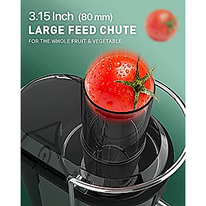 MAMA'S CHOICE Juicer Machine, 800W Juice Extractor with 3'' Big Mouth, 3 Speed Centrifugal Juicer for Whole Fruit Vegetable, Easy to Clean, Non-Slip Feet, BPA-Free