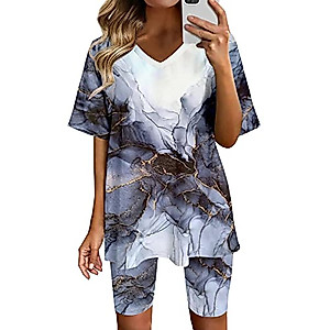 Cheifay 2 Piece Lounge Set Women Women 2 Piece Outfit Sets Casual Short Sleeve Seamless Oversized Shorts Set Sports Going Out Fit Sets with Pockets White Sets Women 2 Piece Outfits