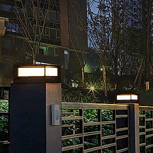 XLBHLH LED Post Light Outdoor, Modern Outdoor Column Lights IP65 Waterproof Aluminum Pillar Lights Outdoor Lighting for Yard Garden Patio Path with Acrylic Lampshade, 27X13CM