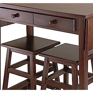 Winsome Mercer Double Drop Leaf Table with 2 Stools