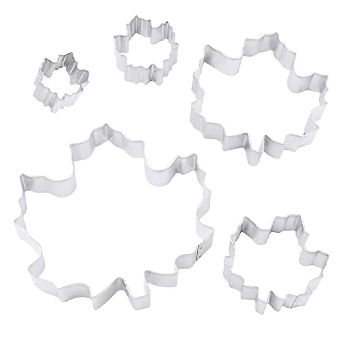 R&M International Maple Leaf Cookie Cutters, Assorted Sizes, 5-Piece Set