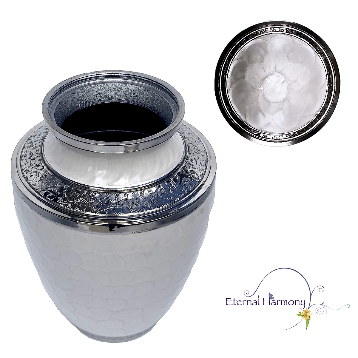Eternal Harmony Cremation Urn for Human Ashes | Funeral Urn Carefully Handcrafted with Elegant Finishes to Honor and Remember Your Loved One | Adult Urn Large Size with Beautiful Velvet Bag