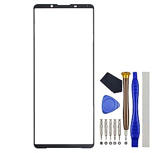 Outer Glass Screen Replacement for Sony Xperia 1 III 6.5 inches Screen XQBC62/V XQBC52V.UKCX Black Including Free Tool kit