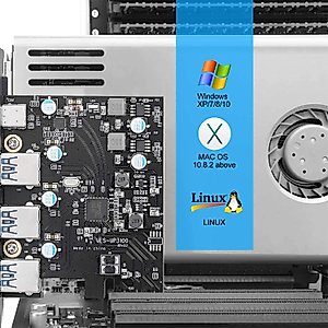 YEELIYA PCIe USB 3.0 Card 5Gbps Super Speed with Type C (1)& Type A(3) PCI Express x1 Internal USB Port Cards for Window 7/8/10 and MAC OS 10.8.2 Above