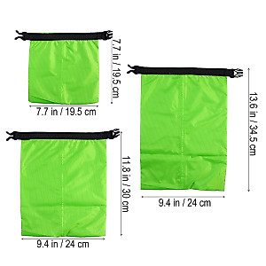 VORCOOL 3pcs Waterproof Dry Bag Storage Pouch Bag for Camping Boating Kayaking Rafting Fishing Green