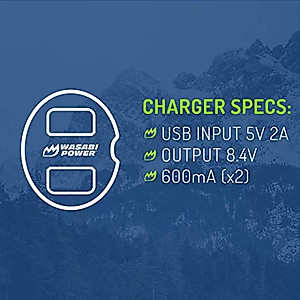 Wasabi Power Battery Charger for Sony NP-FZ100, BC-QZ1 and Sony FX3, a1, a9, a9 II, a7C, a7R III, a7R IV, a7S III, a7 III, a7 IV, a6600