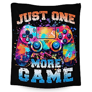 Gaming Blanket, Gamer Blanket for Boys Girls, 50 x 40 Inches Game Blanket for Kids Men, Cozy Fuzzy Flannel Throw Blanket, Colorful Soft Throws for Bed, Living Room Couch Sofa Office