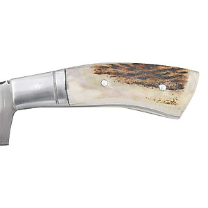 Wild Turkey Handmade Wood Handle Full Tang Fixed Blade Hunting Knife With Genuine Leather Sheath