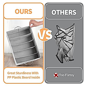 WACNRHXG Large Wardrobe Clothes Organizer,2 Pack Closet Organizers and Storage with Handles,Foldable Fabric Drawer Organizers Dividers for Clothing,Jeans,Sweater,Bras,Underwear,Shirt,Grey