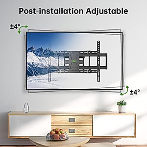 USX MOUNT Full Motion TV Wall Mount 42"-84" TVS, Fits 16" 18" or 24" Studs, Heavy Duty TV Mounts Bracket with Dual Articulating Arms Tilt Swivel Extension Max VESA 600x400mm, Weight Capacity 110lbs