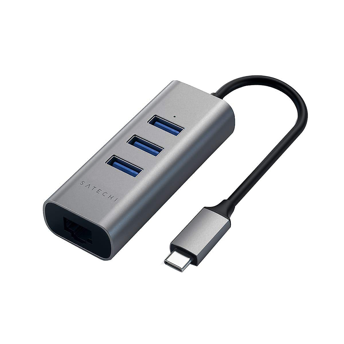 Satechi USB C Hub Adapter, USB C Adapter with 3 USB-A 3.0 Ports and Ethernet Port, for MacBook Pro/Air M1 M2 M3, Dell, HP, Surface, Lenovo, iPad, iPhone 15 - Space Gray