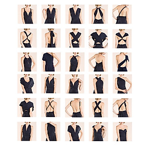 Sexyshine Women's Backless Gown Dress Multi-Way Wrap Halter Cocktail Dress Bandage Bridesmaid Long Dress(TE,XL)