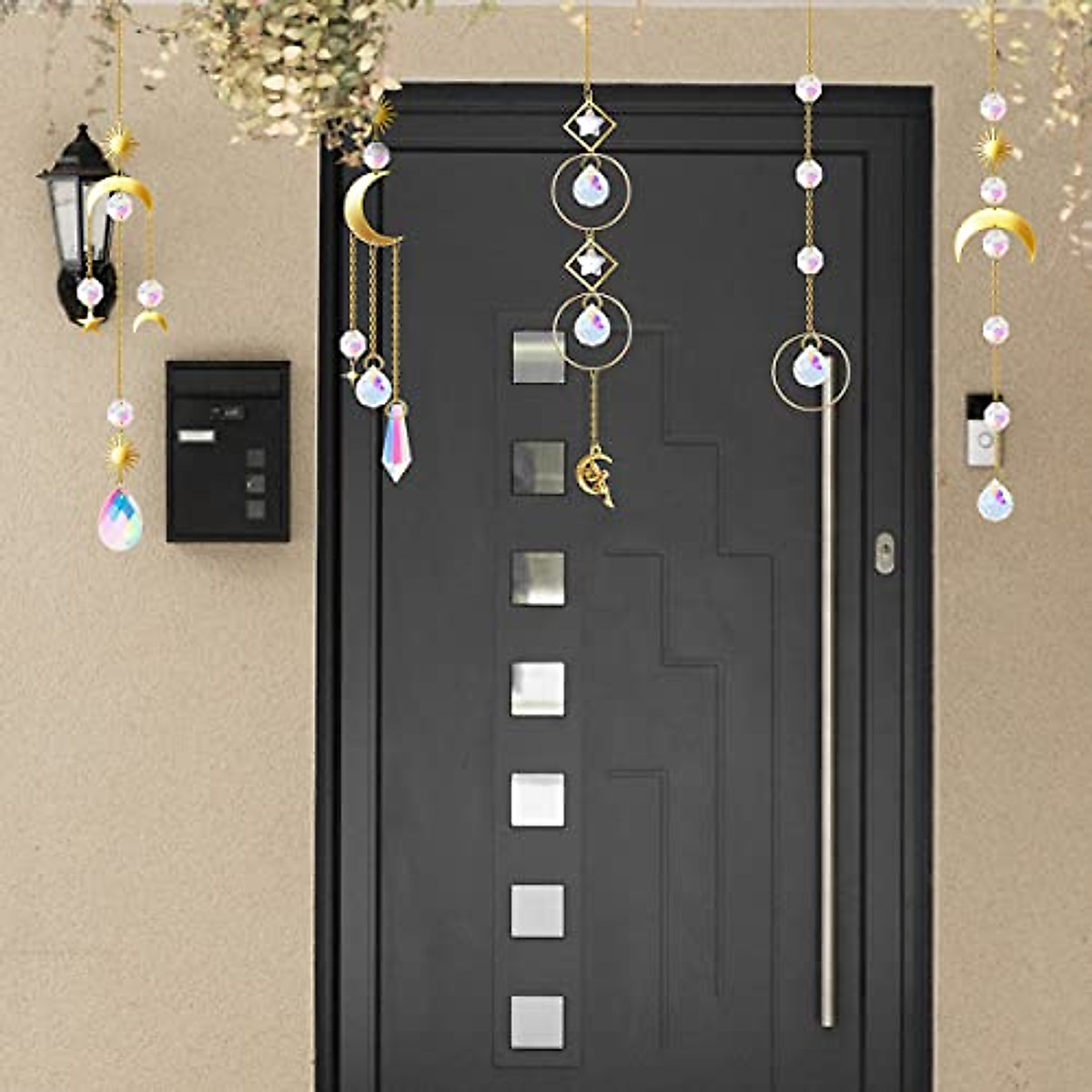 Crystal Suncatcher, 5pcs Window Hanging Sun Catchers Crystal Chandelier Ball Prism Pendant Light Catcher Ornament, Garden Suncatchers Window Rainbow Maker for Home Wedding Decoration Gifts