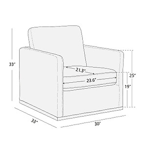 CHITA Swivel Accent Chair, Mid Century Modern Arm Chair for Living Room and Bedroom, Saddle Brown