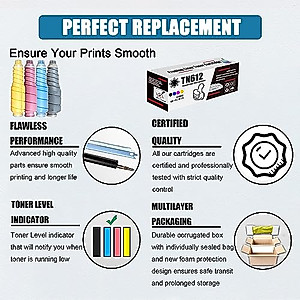 RIOMAN TN612 Toner Cartridge Replacement for Konica Minolta High Yield Compatible Toner Cartridge Work for Konica Minolta Bizhub Press C6500 C6501 C5500 C5501 Printers Combo Pack