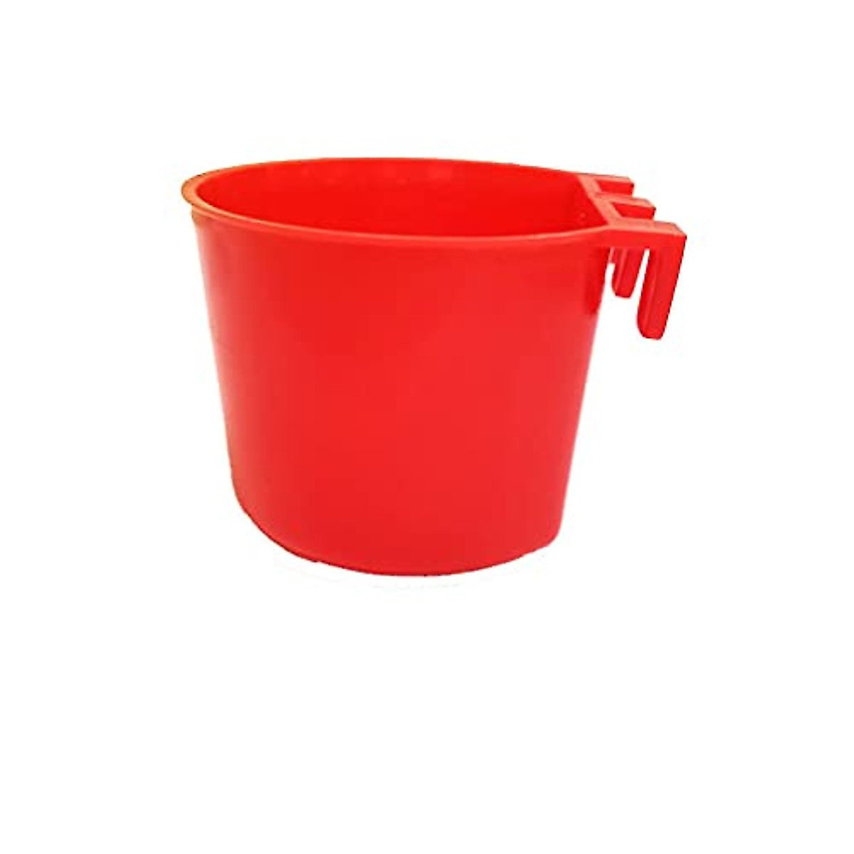 10PCS Feeder Cage Cups Hanging Chicken Bird Water Cups Pet Bowls with Hooks (Red)