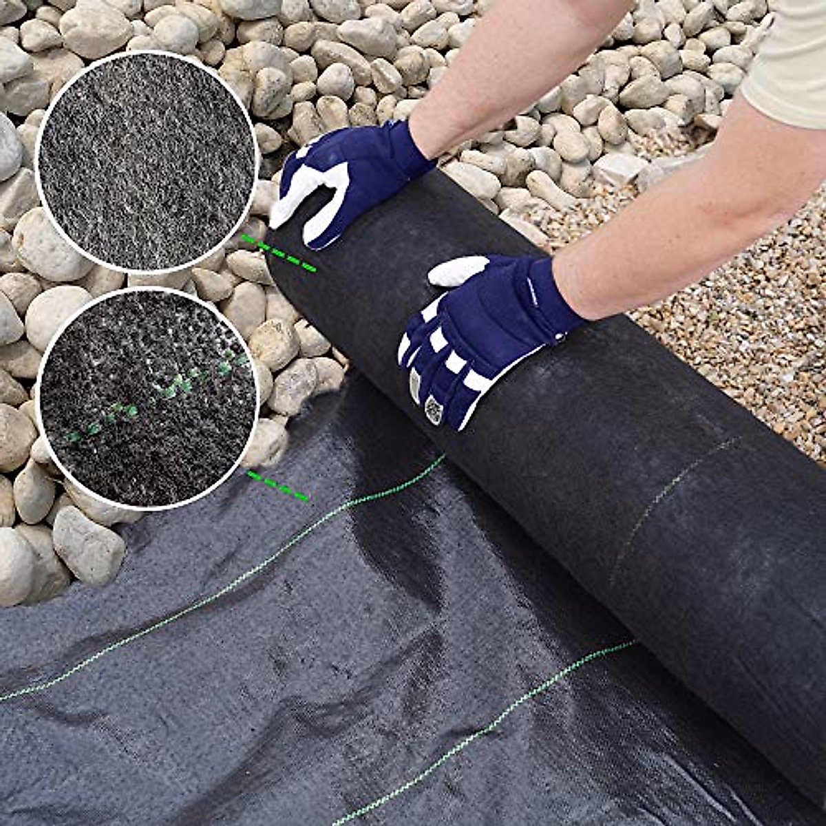 WAENLIR 5.8oz 20 Year Heavy Duty Weed Barrier Landscape Fabric,Premium Durable Weed Blocker Cover,Outdoor Gardening Weed Control Mat 3ft x100ft