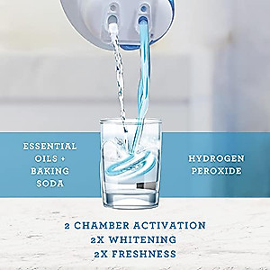 GuruNanda Dual Barrel Oxyburst Whitening Mouthwash - Contains Hyrodgen Peroxide to Promote Whiter Teeth - Alcohol & Fluoride Free Rinse with 100% Natural Essential Oils, Wild Mint Flavor - 20 Flz Oz