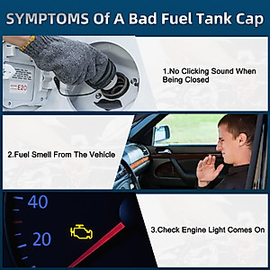 Fuel Tank Cap Gas Cap Compatible with Dodge Jeep Chrysler, 2011-2019 Journey, 2014-2017 Cherokee, 2011-2013 Grand Cherokee，2008-2019 Grand Caravan Replace# 52030379AB