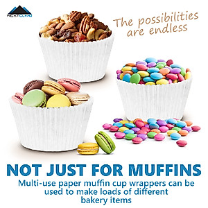 Muffin Liners for Baking - 100pcs White EXTRA LARGE SIZE Cupcake Liners Baking Supplies, Thick Jumbo Parchment Paper Sheets Cute Cups, Greaseproof Pan Liner Wrappers Kitchen Accessories