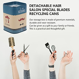 Beaupretty Razor Disposal Case Stainless Steel Safety Razor Disposer Razor Bank Storage Container for Safety Razor Storagement Blue