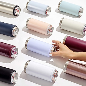 Maars Skinny Can Cooler for Slim Beer & Hard Seltzer | Stainless Steel 12oz Sleeve, Double Wall Vacuum Insulated Drink Holder - Silver