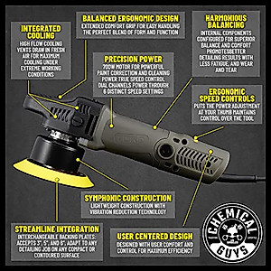 Chemical Guys BUF503 TORQX Random Orbital Polisher (Safe for Cars, Trucks, SUVs, & More) 700W, Orbit 8mm, 4.7 lb