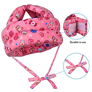 TORASO Baby Helmet & Baby Knee Pads for Crawling,Infant Helmet & Walking Baby Helmet，for Age 6-36 Months,Pink Candy(B)