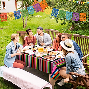 Mexican Fiesta Tablecloth Birthday Party Decorations Plastic Tablecover Mexico Disposable Table Cover Cinco De Mayo Themed Party Supplies Rectangle 54 * 108 Inch